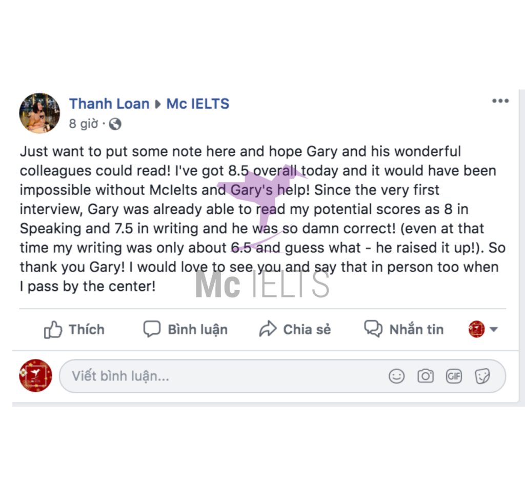 Bảng vàng thành tích của Mc IELTS - Mcielts