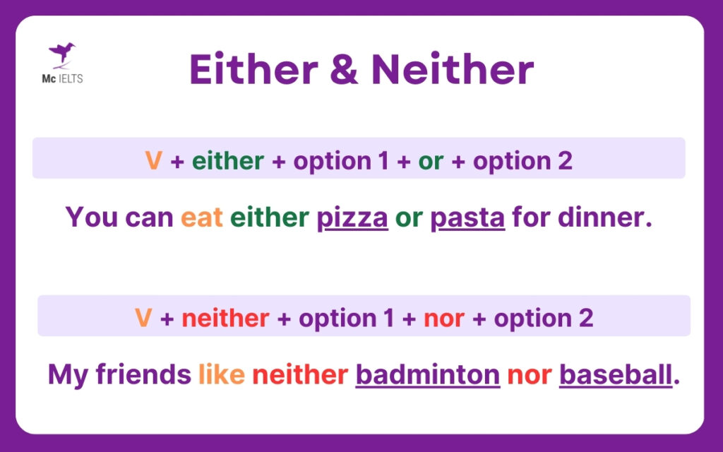 Phân Biệt Either Và Neither - Cách Sử Dụng Và Bài Tập Áp Dụng
