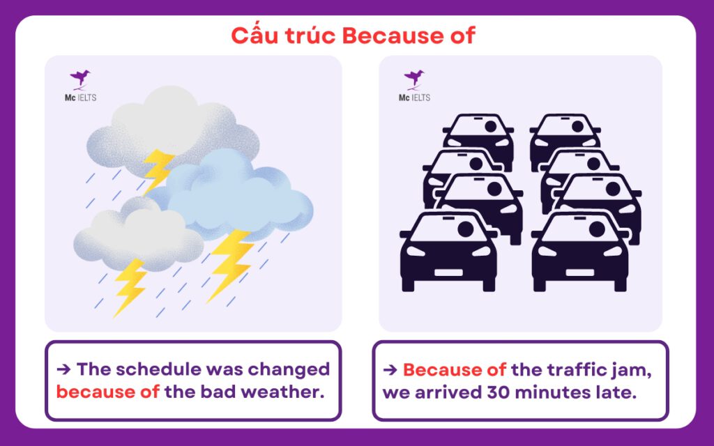 Cấu Trúc BECAUSE OF, BECAUSE: Cách Dùng, Bài Tập Cụ Thể