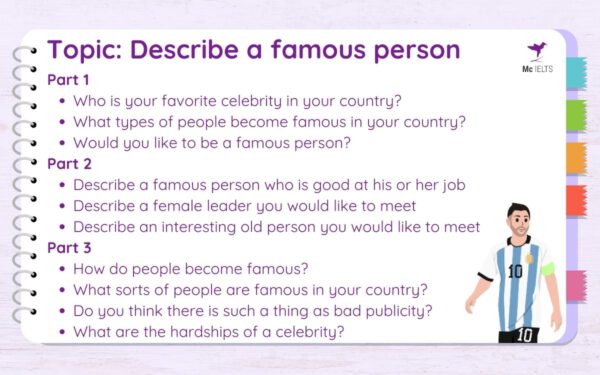 Topic Describe A Famous Person - IELTS Speaking Part 1, 2, 3