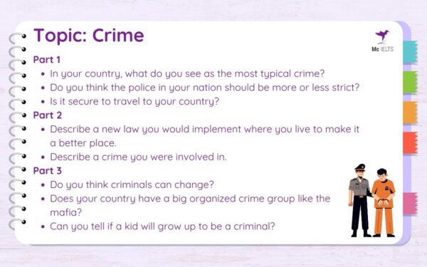 Bài Mẫu & Từ Vựng Chủ Đề Crime - IELTS Speaking Part 1, 2, 3