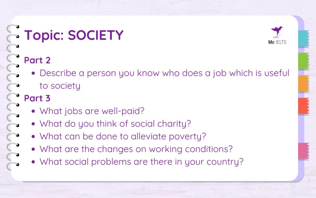 IELTS Speaking Topic Society Part 2, 3 | Bài Mẫu + Từ Vựng