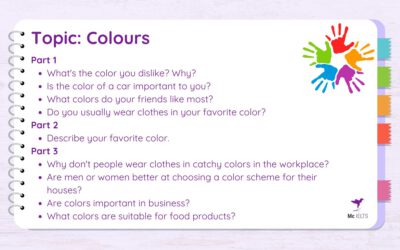 Bài Mẫu IELTS Speaking Part 1, 2, 3 - Topic: Colors (& Từ Vựng)