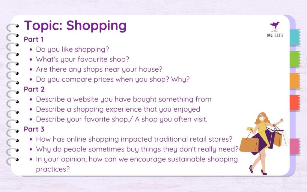 IELTS Speaking Topic Shopping Part 1, 2, 3: Bài Mẫu & Từ Vựng